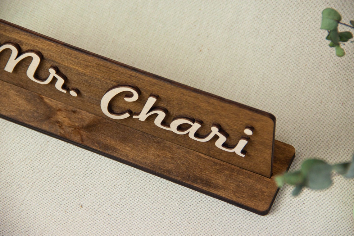 Office Name Plate Desk Wooden Name Plate for Desk | Etsy