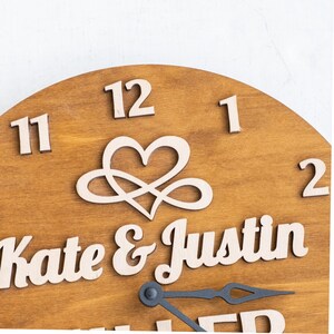 Custom Wall Clock Text, Clock Wedding Gift, Family Name Clock, Engraved ...