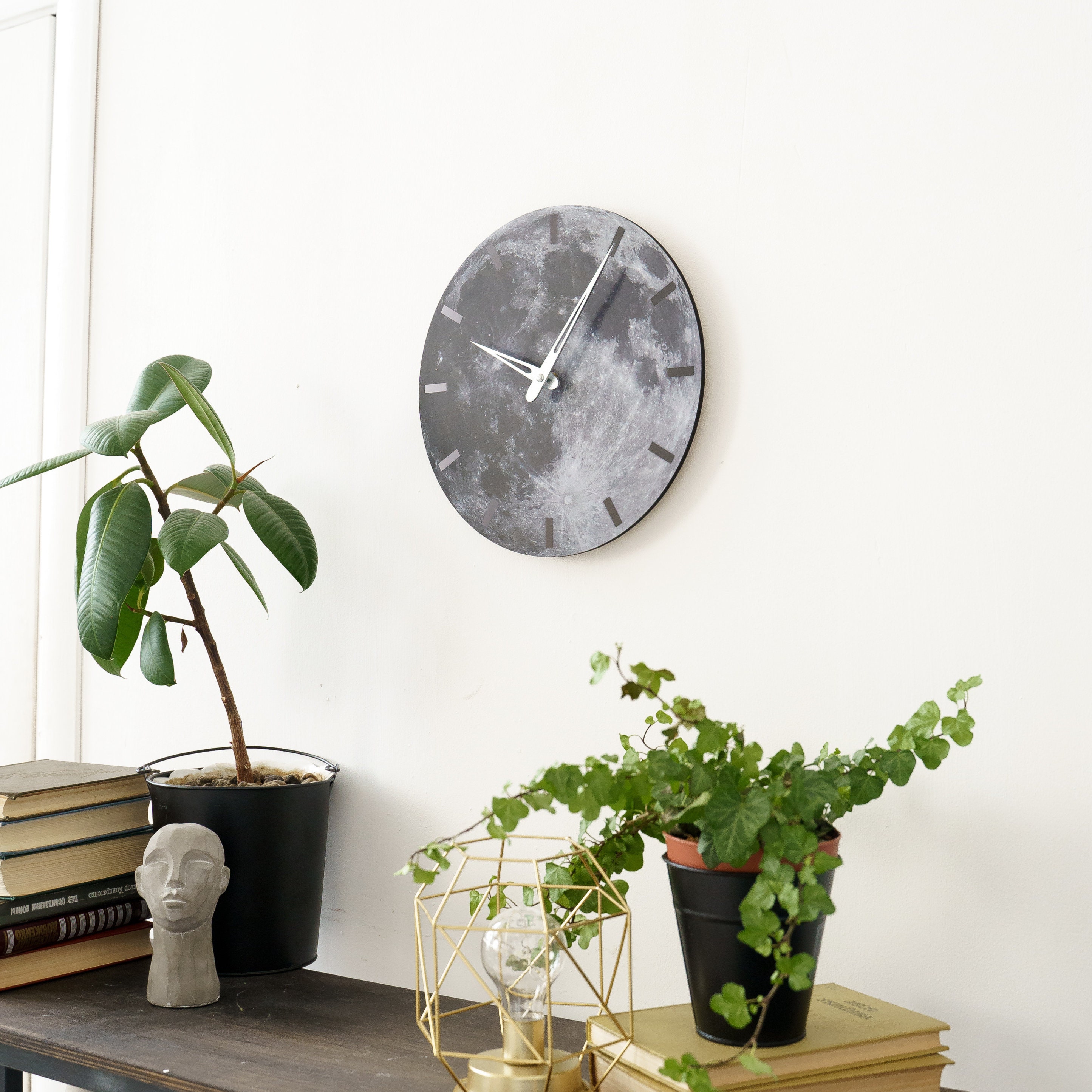Moon Wall Clock Celestial Clock Space Clock Full Moon Wall - Etsy