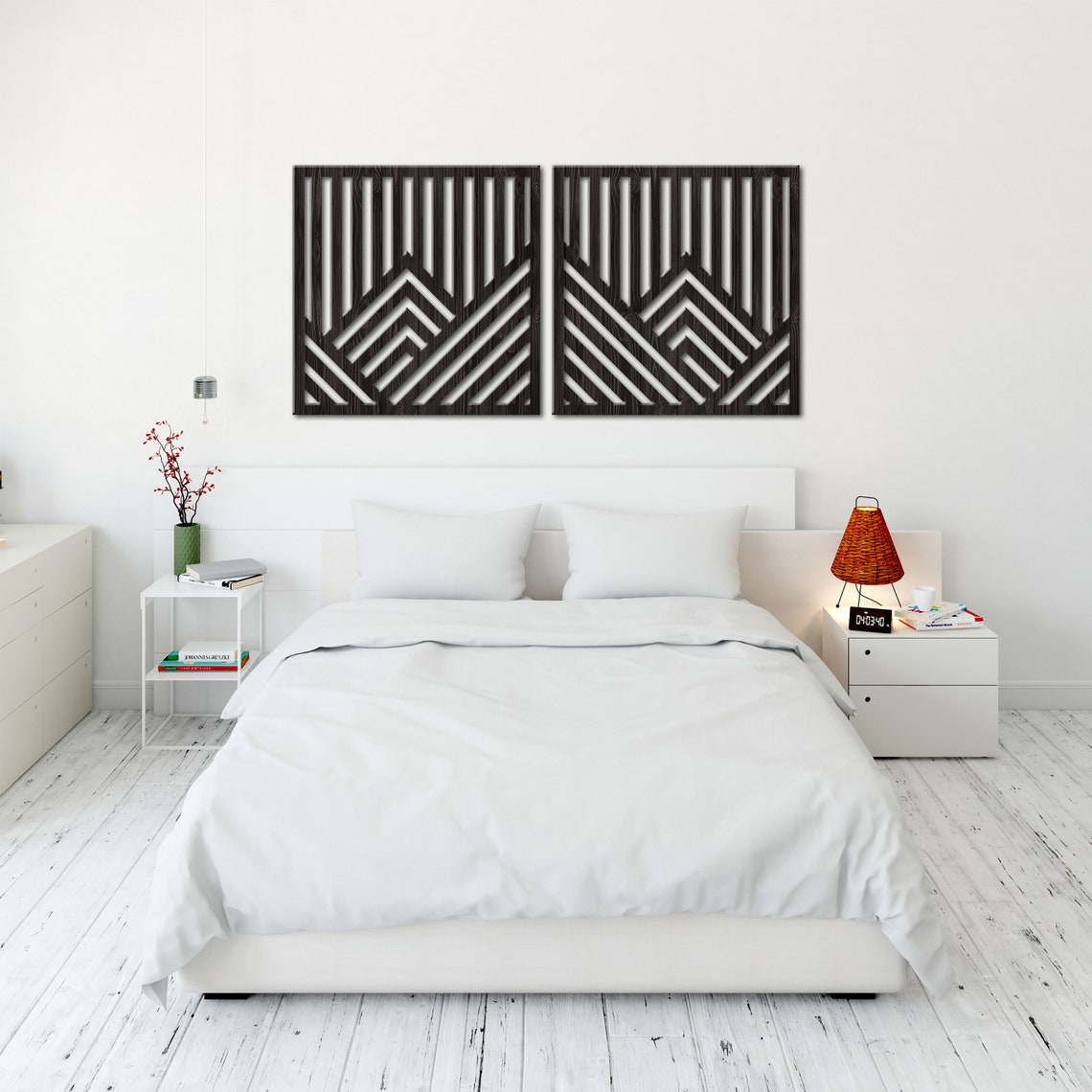 Wood geometric wall decor Weometric wall art wood Geometric | Etsy