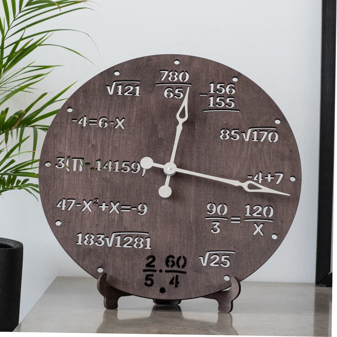Math Wall Clock, Teacher Wall Clock, Mathematics Clock, School Wall ...