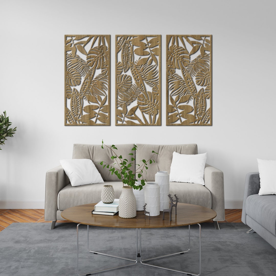 Monstera Wood Wall Art, Monstera Wall Decor, Monstera Wall Art, Panel ...