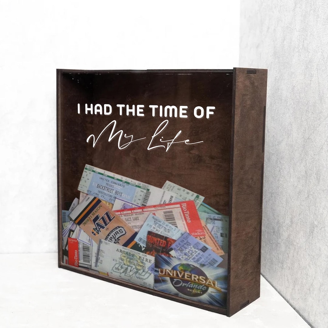 Concert Ticket Shadow Box, Concert Ticket Display Case, Concert Ticket ...