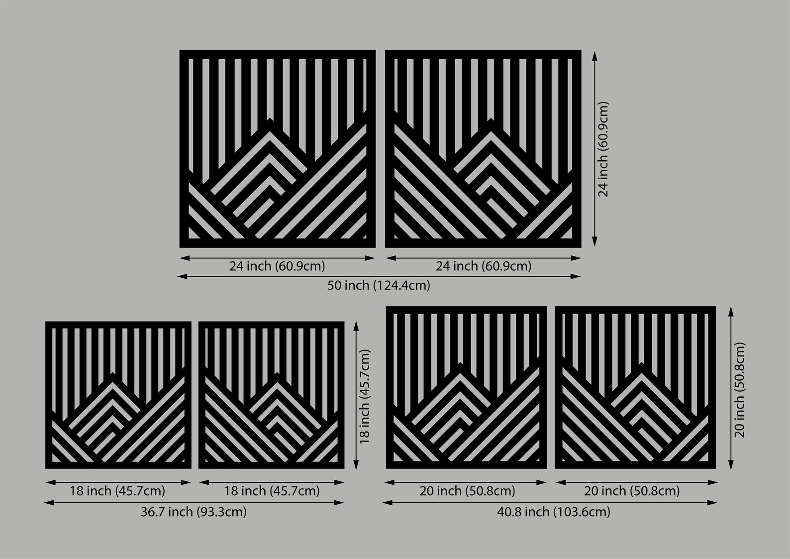 Geometric Wood Wall Art Square Geometric Wood Wall Art Set - Etsy