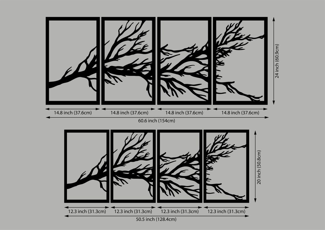 Wood Panel Wall Decor 4 Panel Wood Wall Art Wood Tree of - Etsy