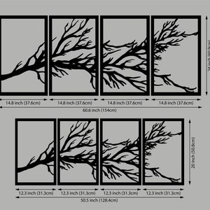 Wood Panel Wall Decor, 4 Panel Wood Wall Art, Wood Tree of Life Wall ...