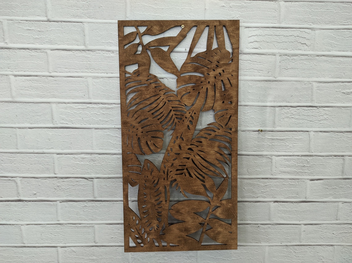 Monstera wood wall art Monstera wall decor Monstera wall | Etsy