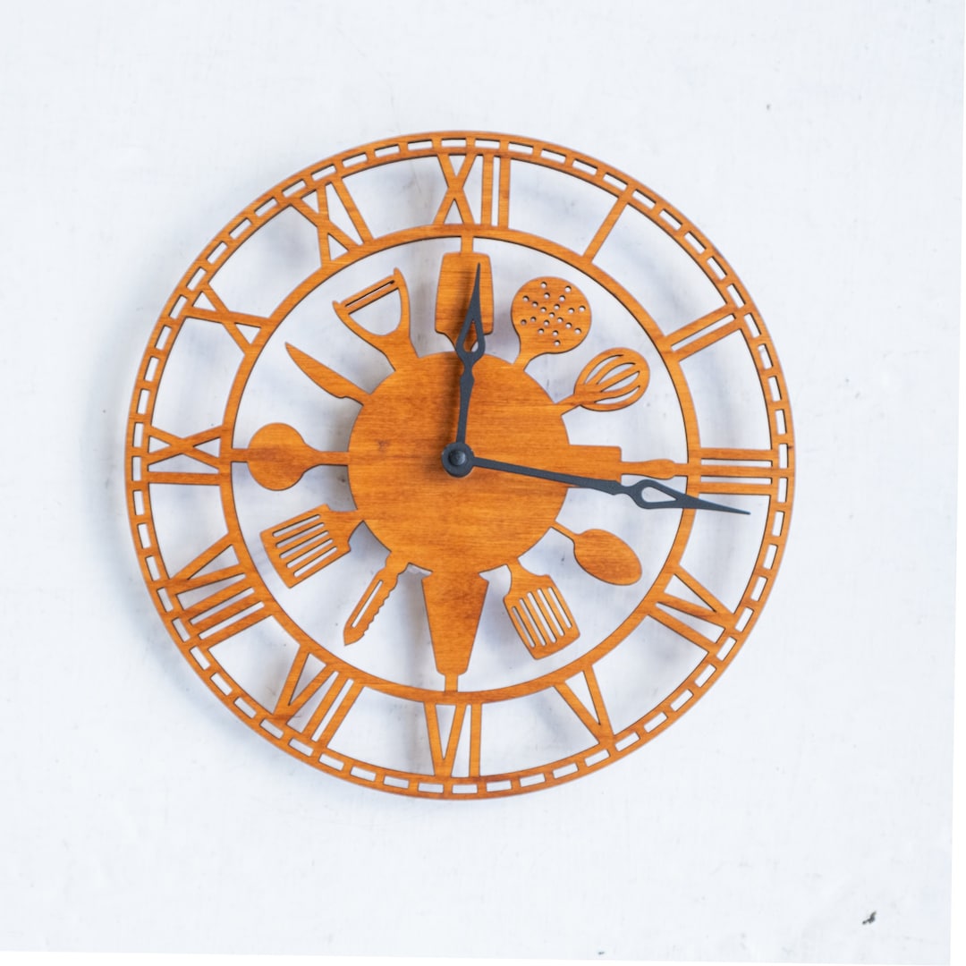 Kitchen Wall Clocks With Numbers, Kitchen Utensils Clock, Kitchen ...