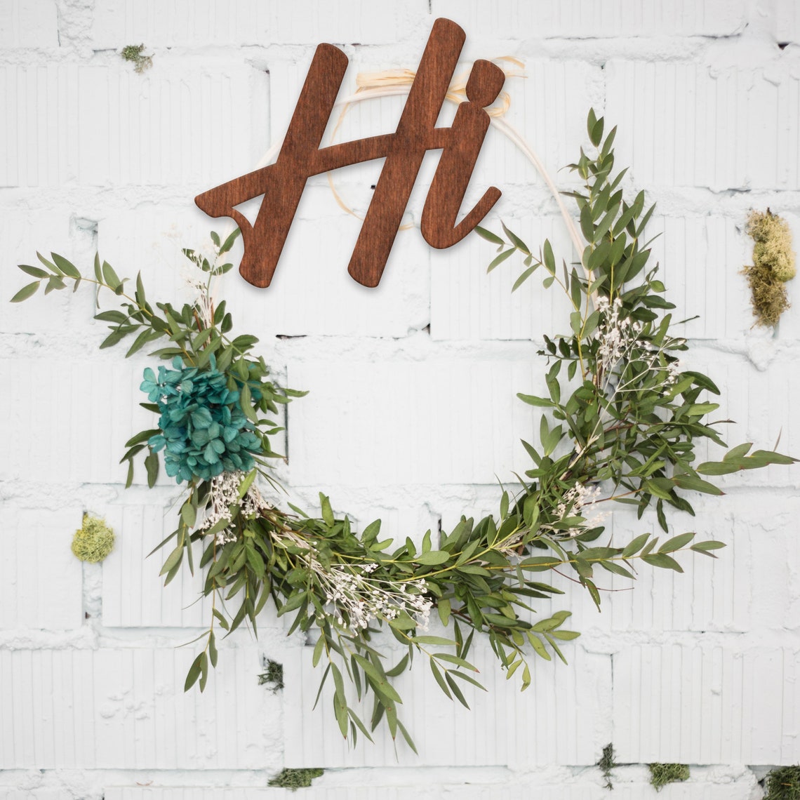 Hi Sign for Front Door Hi Wood Cutout Wood Sign Cut Out Hi | Etsy