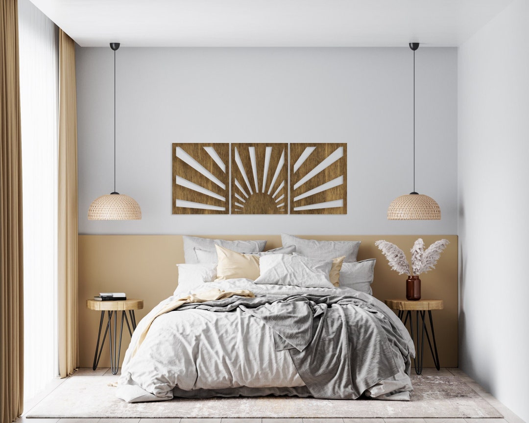 Sun Rays Wall Art, Sunrise Wood Wall Art, Sunrise Wall Hanging, Boho ...
