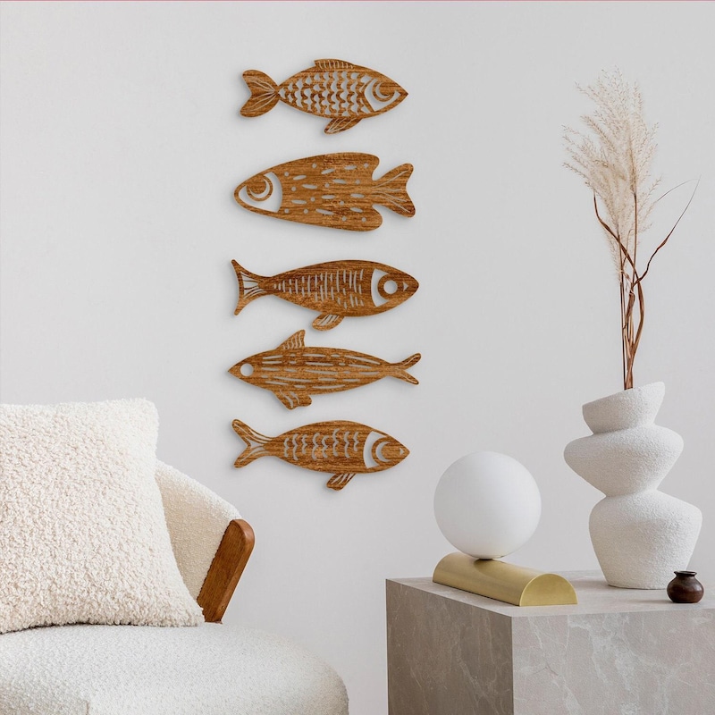 Wooden Fish Wall Art - Etsy
