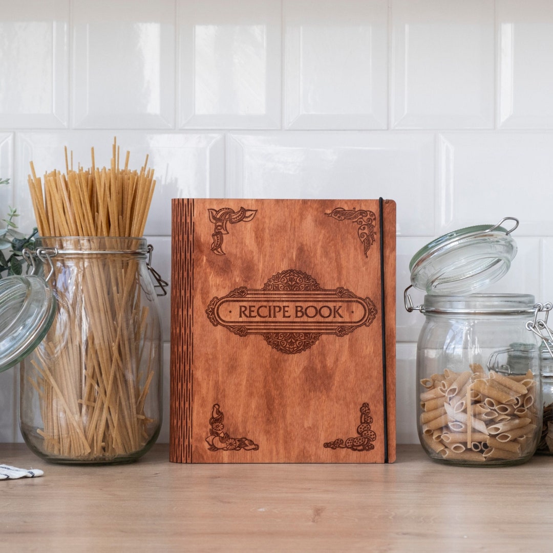 Personalized Wooden Recipe Book Binder, Custom Cookbook Binder, Recipe ...