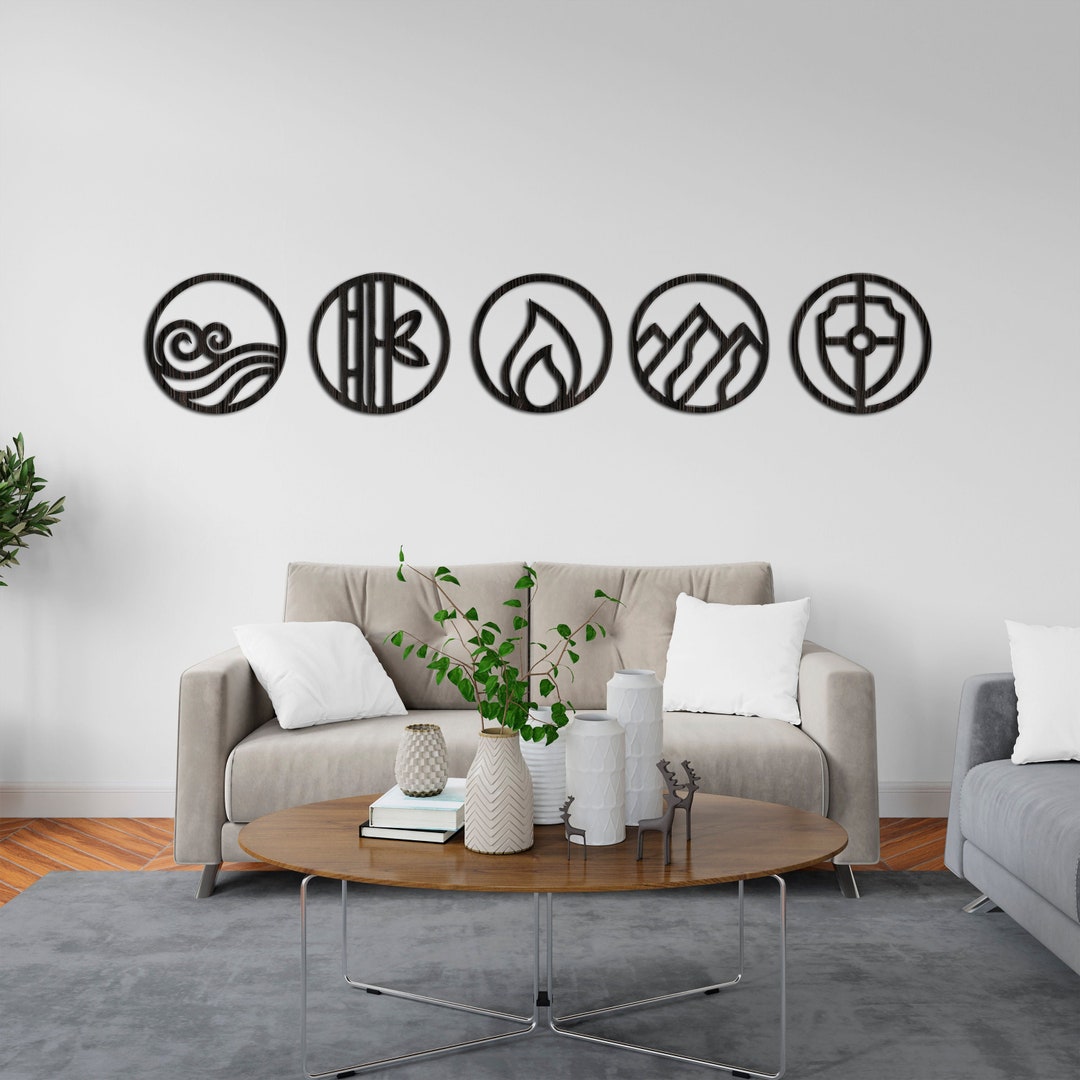 Four Elements Wall Decor, Four Elements Wood, Four Elements Wall Art, 4 ...