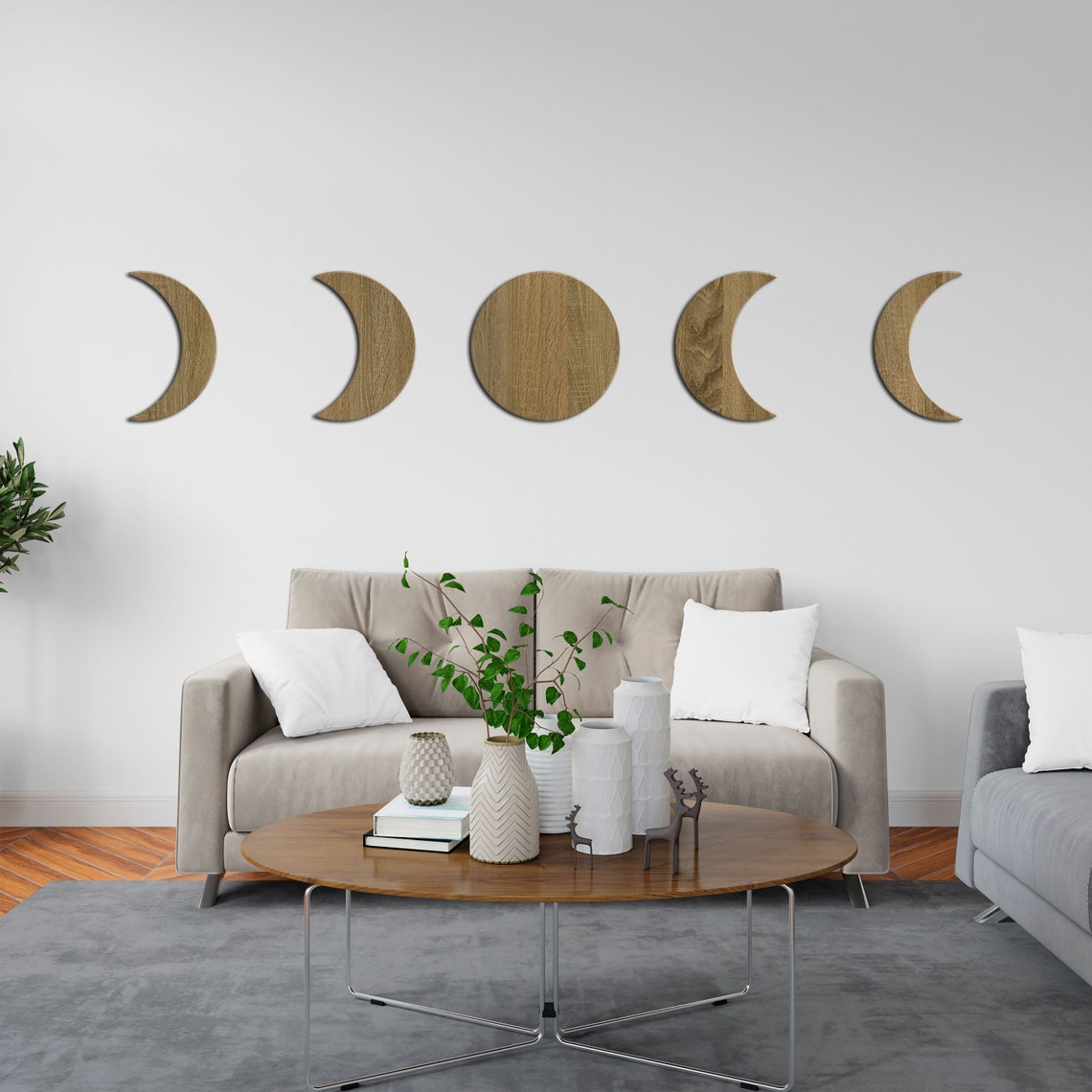 Wood Moon Wall Art Moon Phase Wall Decor Wooden Moon Wall | Etsy