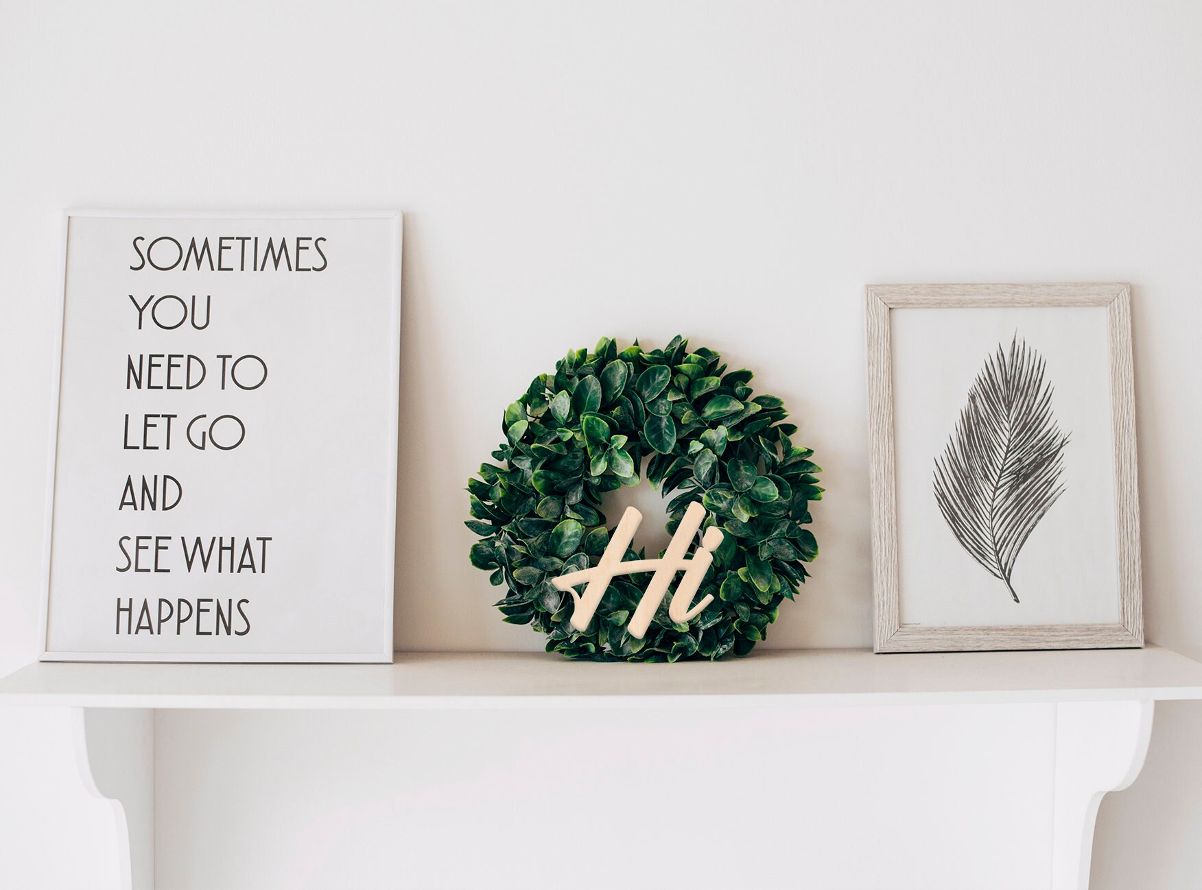 Hi Sign for Front Door Hi Wood Cutout Wood Sign Cut Out Hi | Etsy