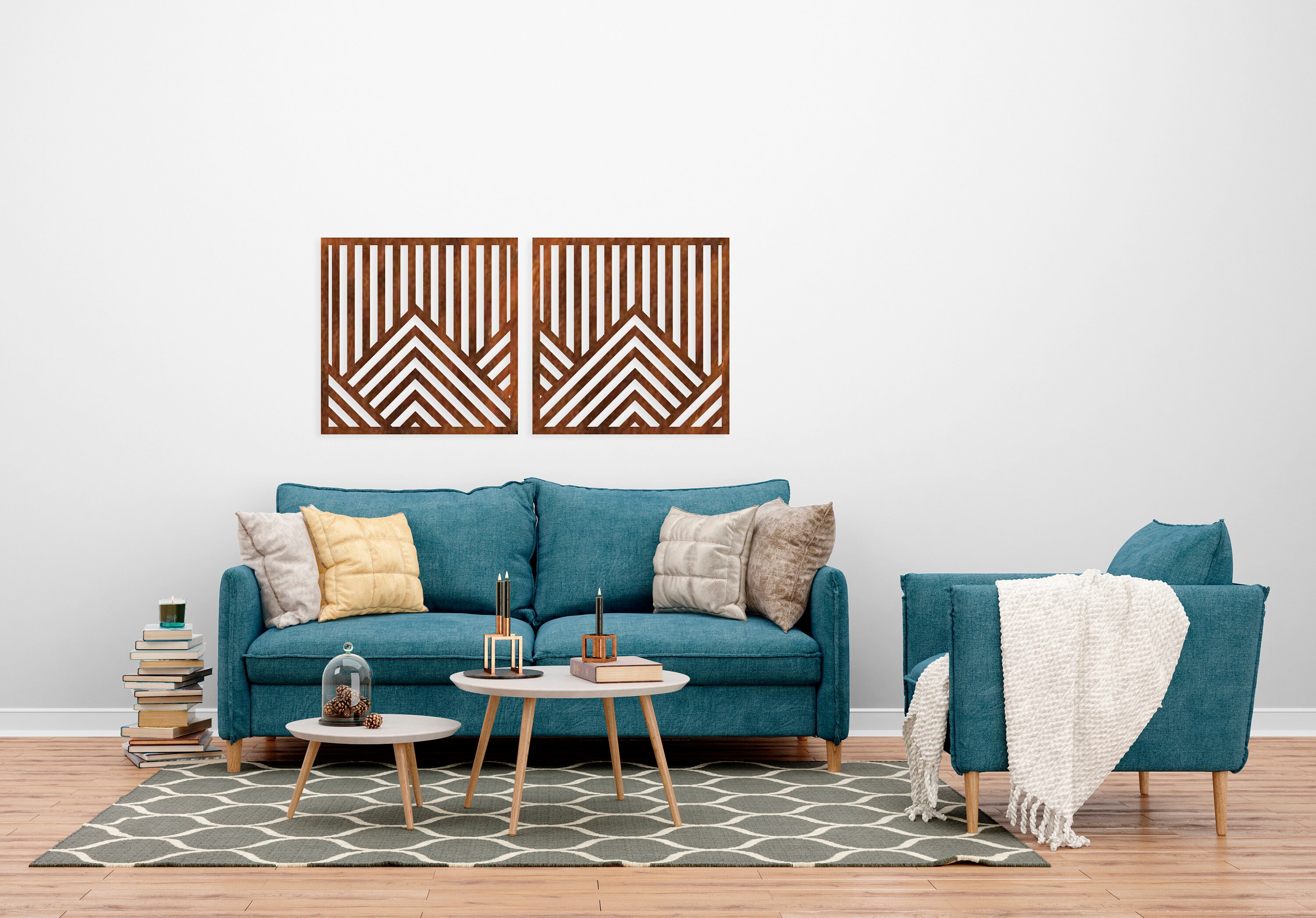 Wood Geometric Wall Decor Weometric Wall Art Wood Geometric | Etsy