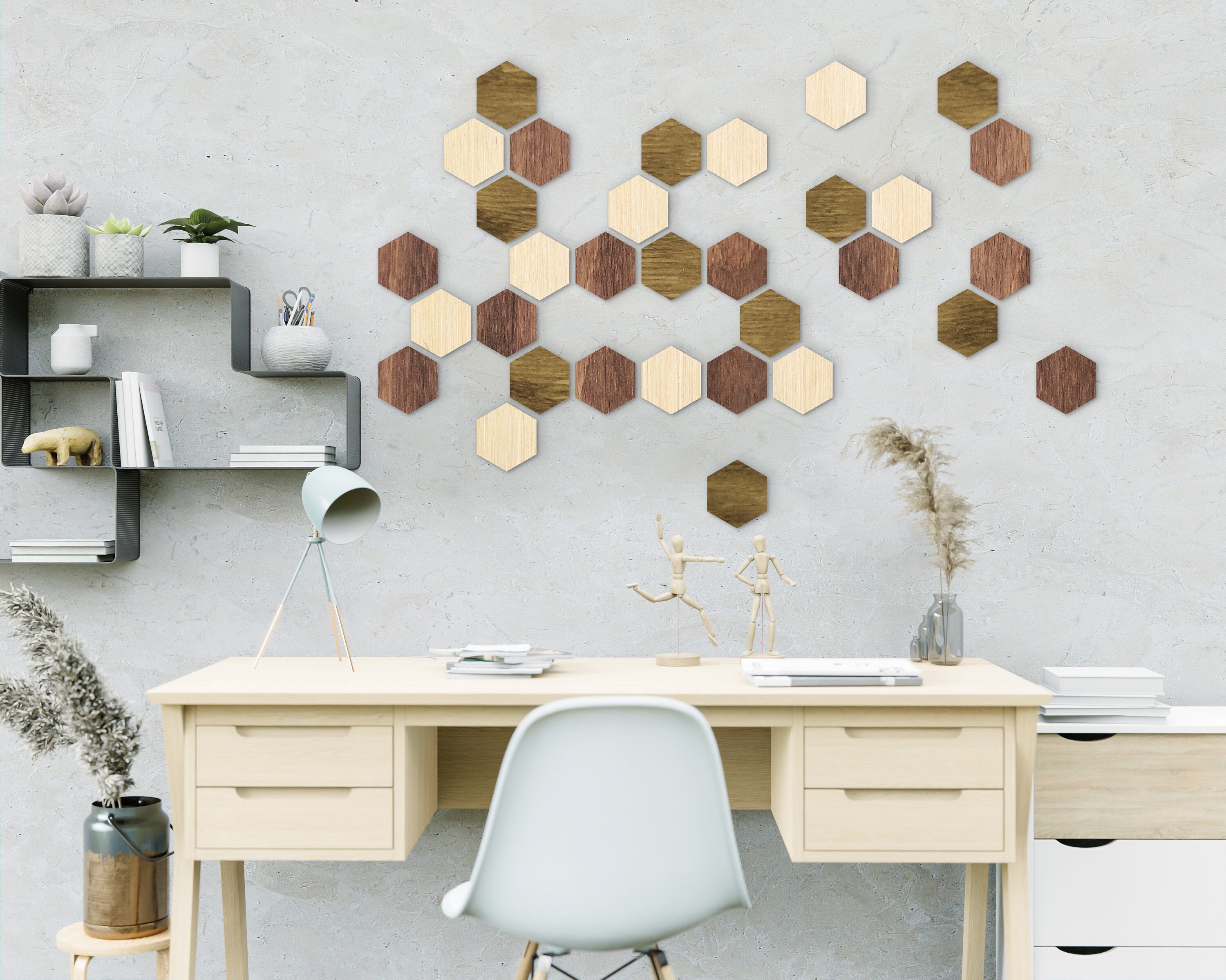 Hexagon Wood Wall Art Hexagon Wall Panel Hexagon Wall Tile - Etsy