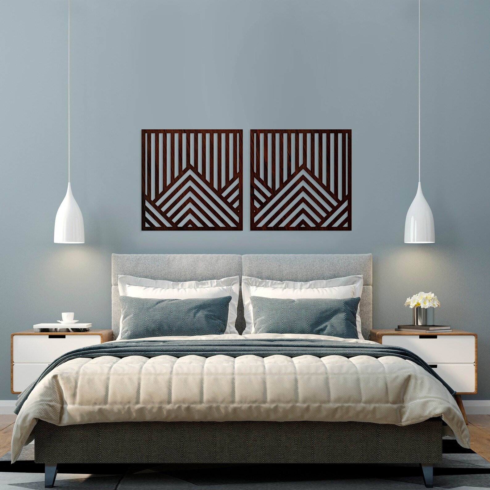 Wood Geometric Wall Decor Weometric Wall Art Wood Geometric | Etsy