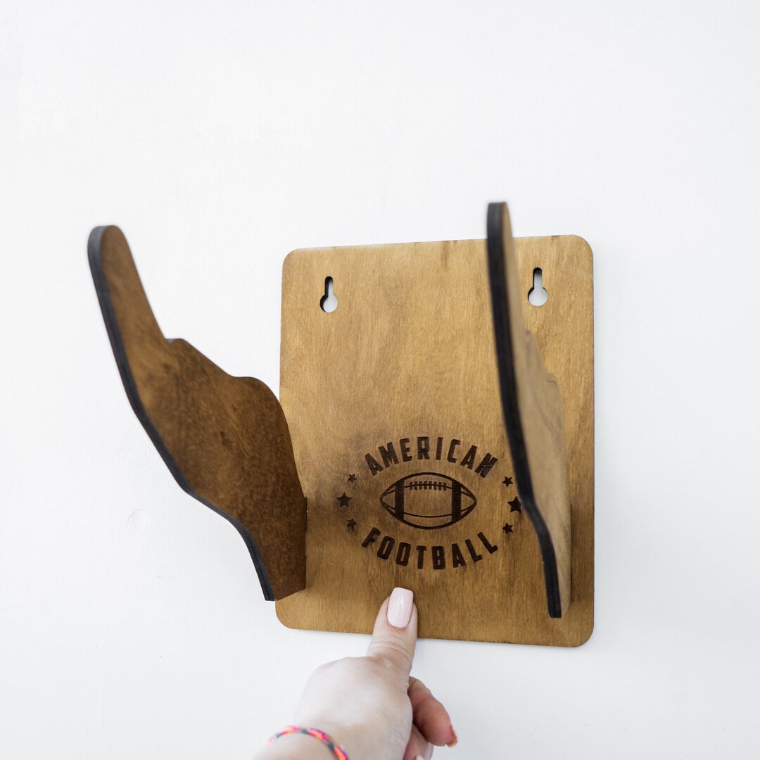 Football Wall Holder, Wall Mount Display Bracket for Footballs ...