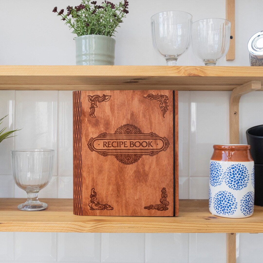 Custom Recipe Book, Wooden Recipe Book, Recipe Book Engraved, Recipe ...