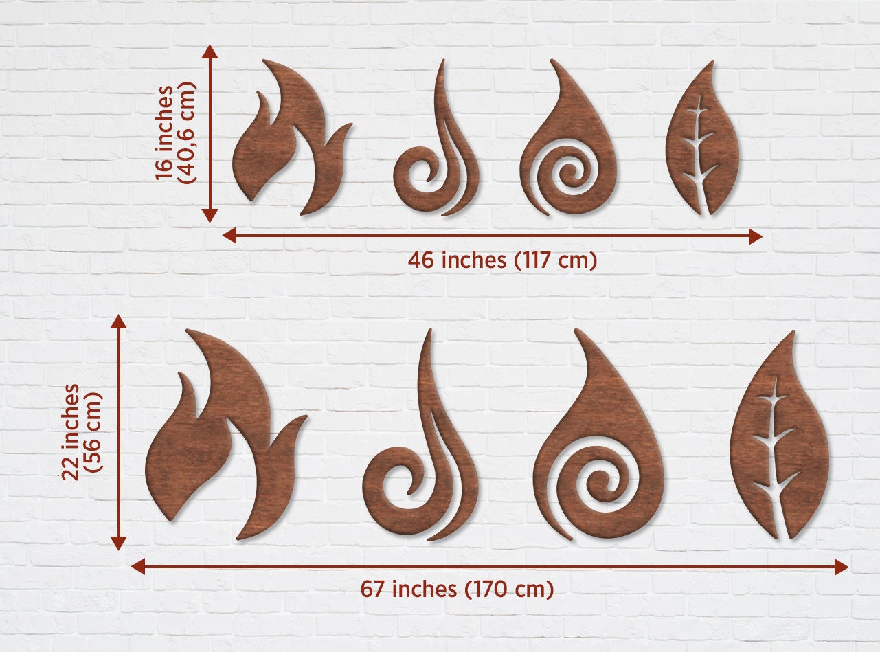Four Elements Wall Art Four Elements Wood Wooden Wall | Etsy