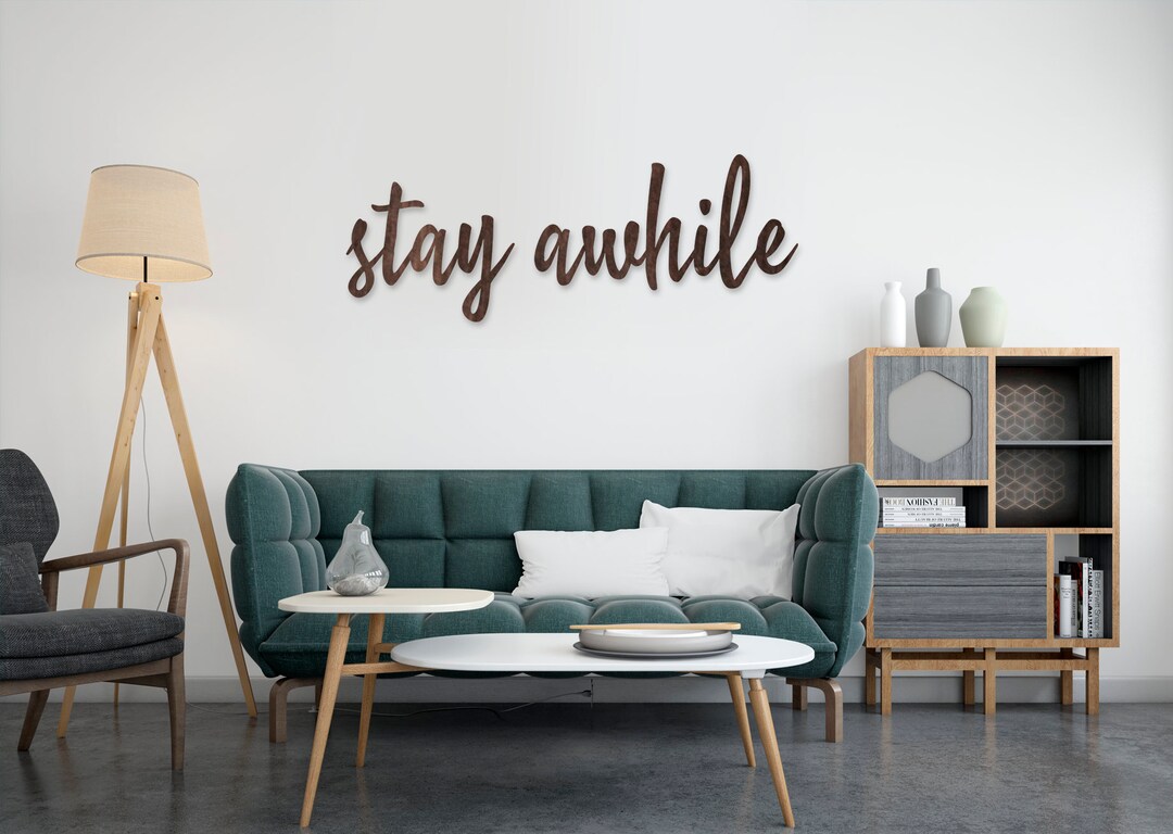 Stay Awhile Sign Large, Stay Awhile Wooden Wall Word Sign, Stay Awhile ...