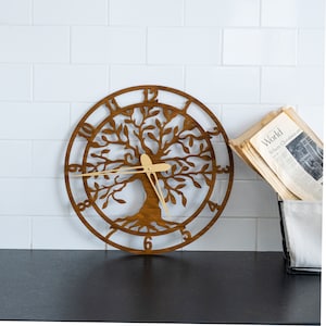 Tree of Life Clock, Tree Wall Clock, Oversized Wall Clock, Wooden Wall ...