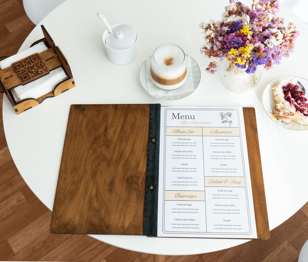 Custom Menu Book, Wooden Menu Folder, Restaurant Menu Cover, Menu Board ...