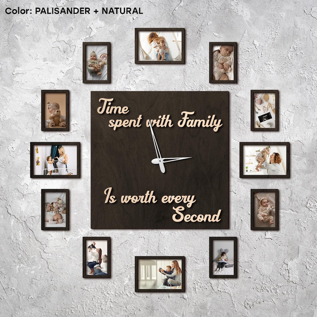 Time Spent With Family Clock With Photos, Wall Clock With Picture ...