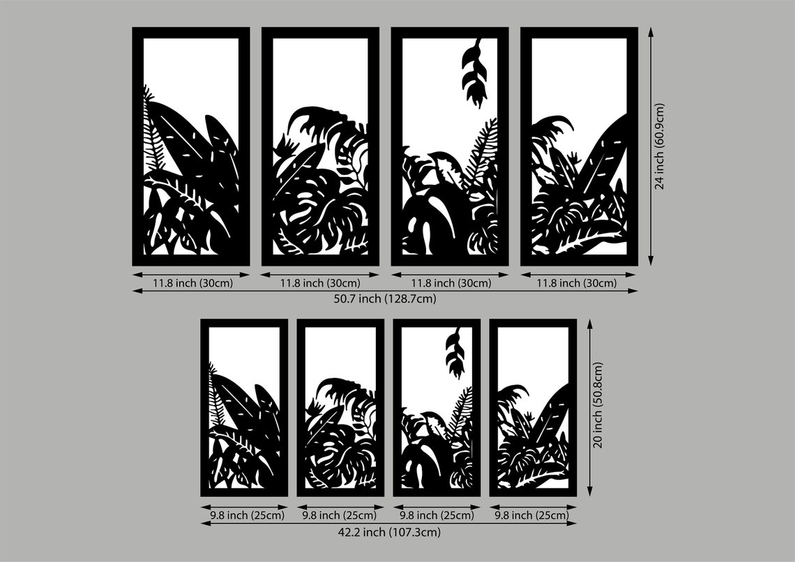 Tropical Wood Wall Decor Tropical Wood Art Tropical Leaves | Etsy