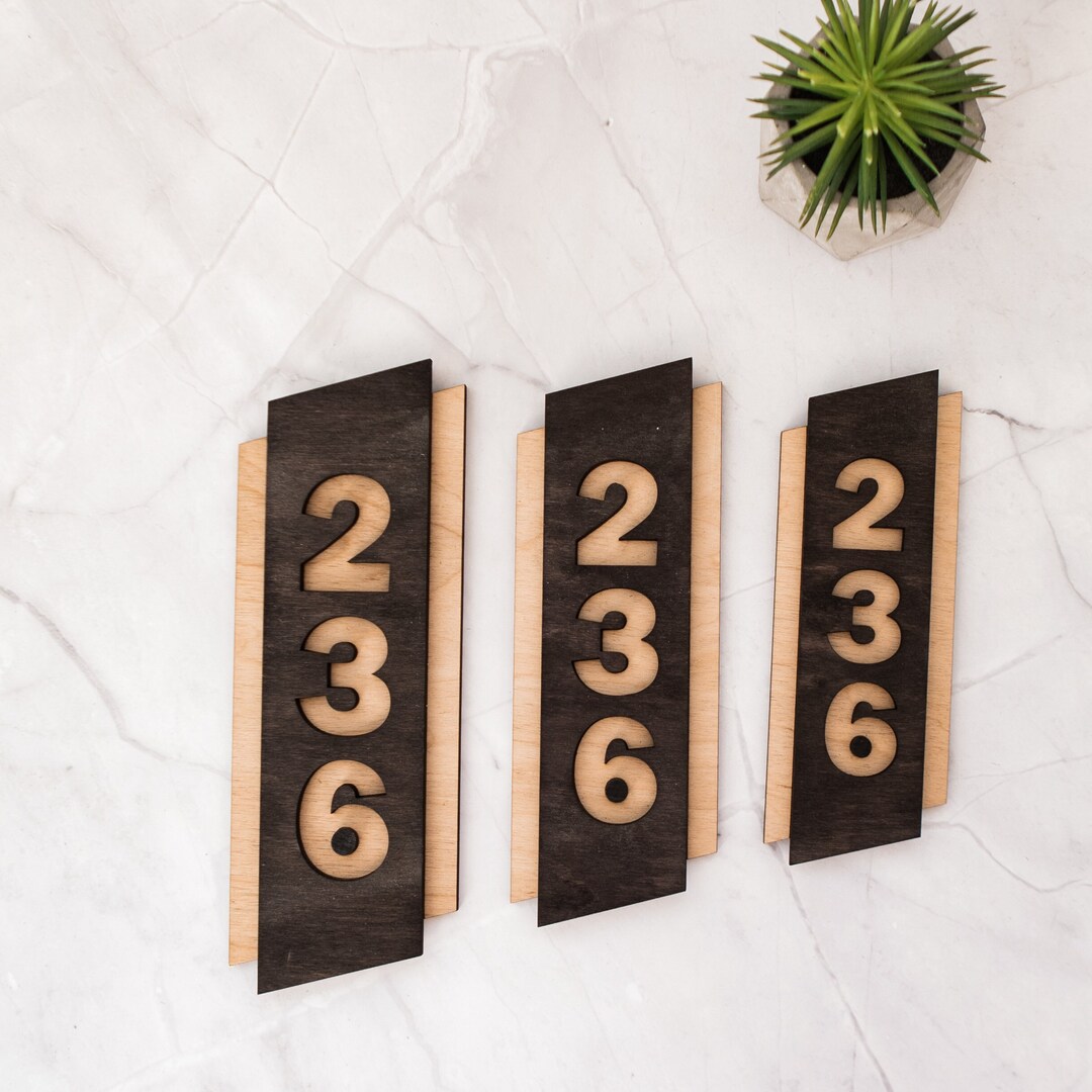 Suite Number Sign, Apartment Number Sign, Unit Number Sign, Wooden ...