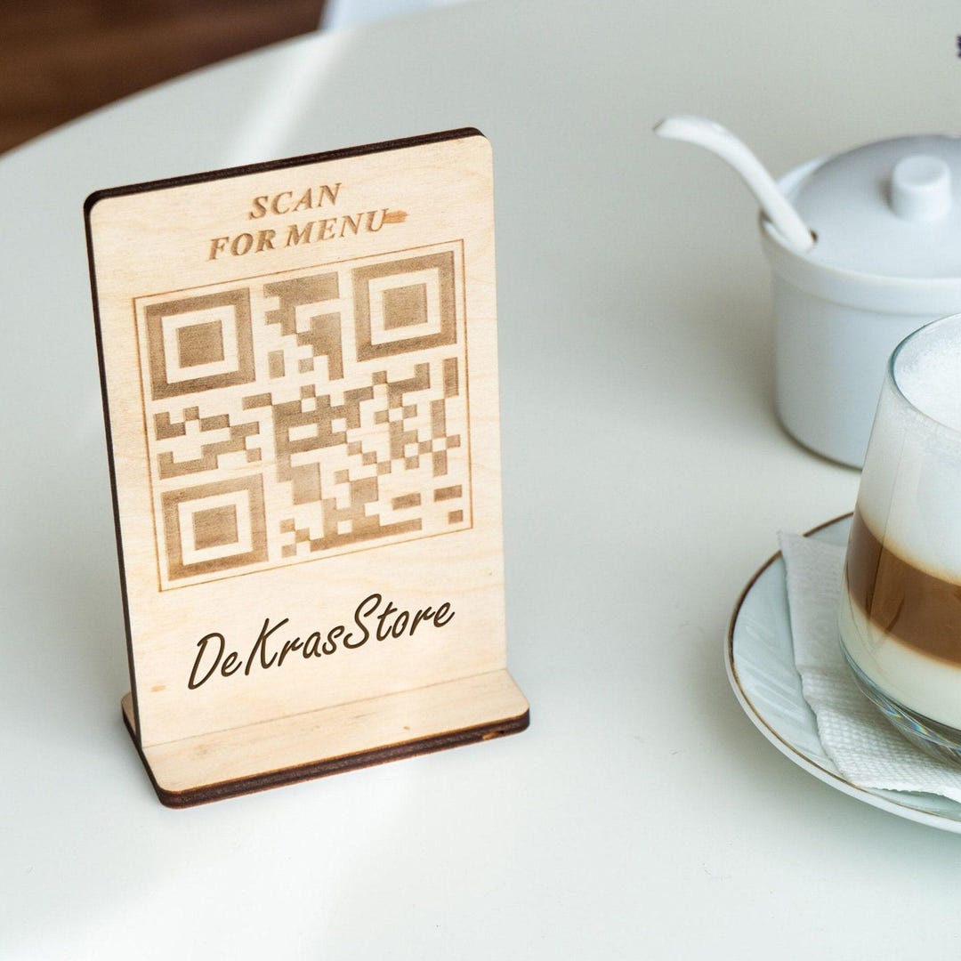 Wooden Qr Cod Sign, Restaurant Qr Code, Payment Sign, QR Code Stand ...