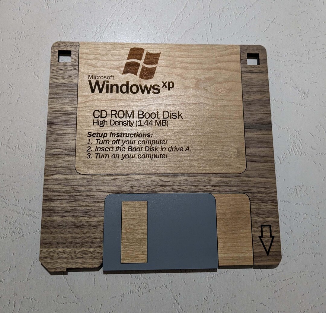 Windows XP Floppy Disk Wall Art Woodgrain - 9" Square - Etsy