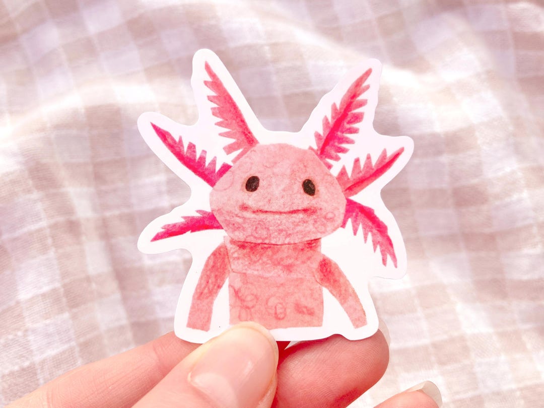 Axolotl Sticker, Collaged Axolotl Vinyl Sticker - Etsy UK