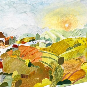 A5 Countryside Landscape Collage, Collage Print - Etsy