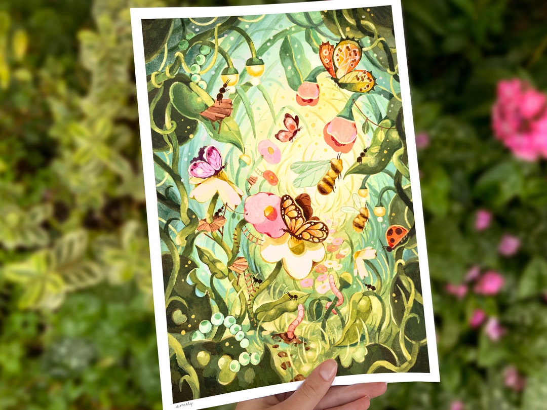 A4 Insect Forest Print, Magical Insect Print, Cute A4 Print - Etsy