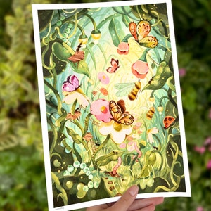 A4 Insect Forest Print, Magical Insect Print, Illustration - Etsy