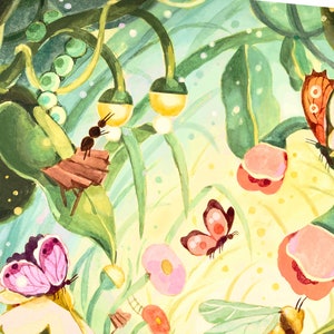 A4 Insect Forest Print, Magical Insect Print, Illustration - Etsy