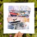Square Boat Collage, Harbour Collage, Seaside Print - Etsy