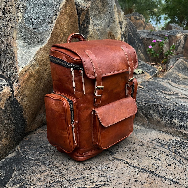 Leather Backpack - Etsy New Zealand