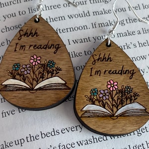 Reading Earrings, Book Lover Gifts, Stocking Stuffer, Christmas Gift ...
