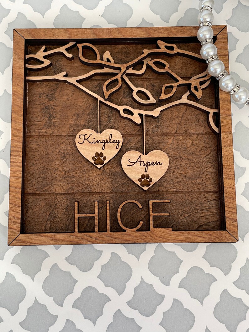 Hanging Hearts Family Frame Personalized Family Tree Custom - Etsy