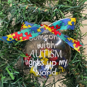 Autism Puzzle Piece Ornament, Autism Christmas Ornament, Christmas ...