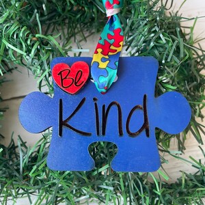Autism Puzzle Piece Ornament, Autism Christmas Ornament, Christmas ...