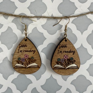 Reading Earrings, Book Lover Gifts, Stocking Stuffer, Christmas Gift ...