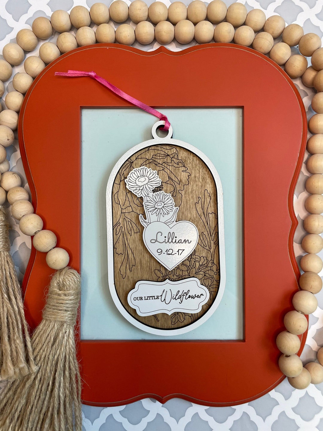 Personalized Birth Flower Ornament, Custom Birth Month Flower, Birth ...