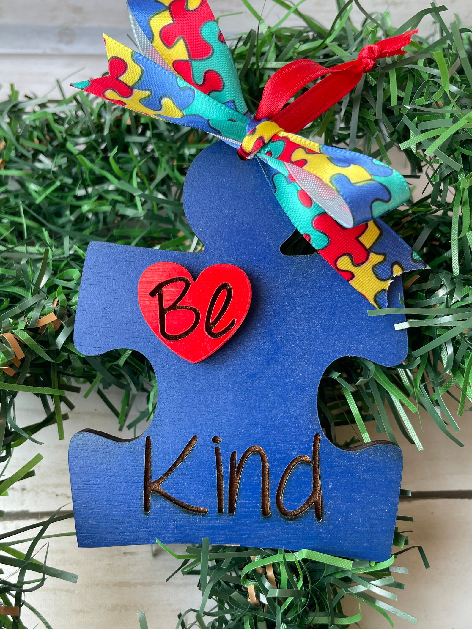 Autism Puzzle Piece Ornament, Autism Christmas Ornament, Christmas ...