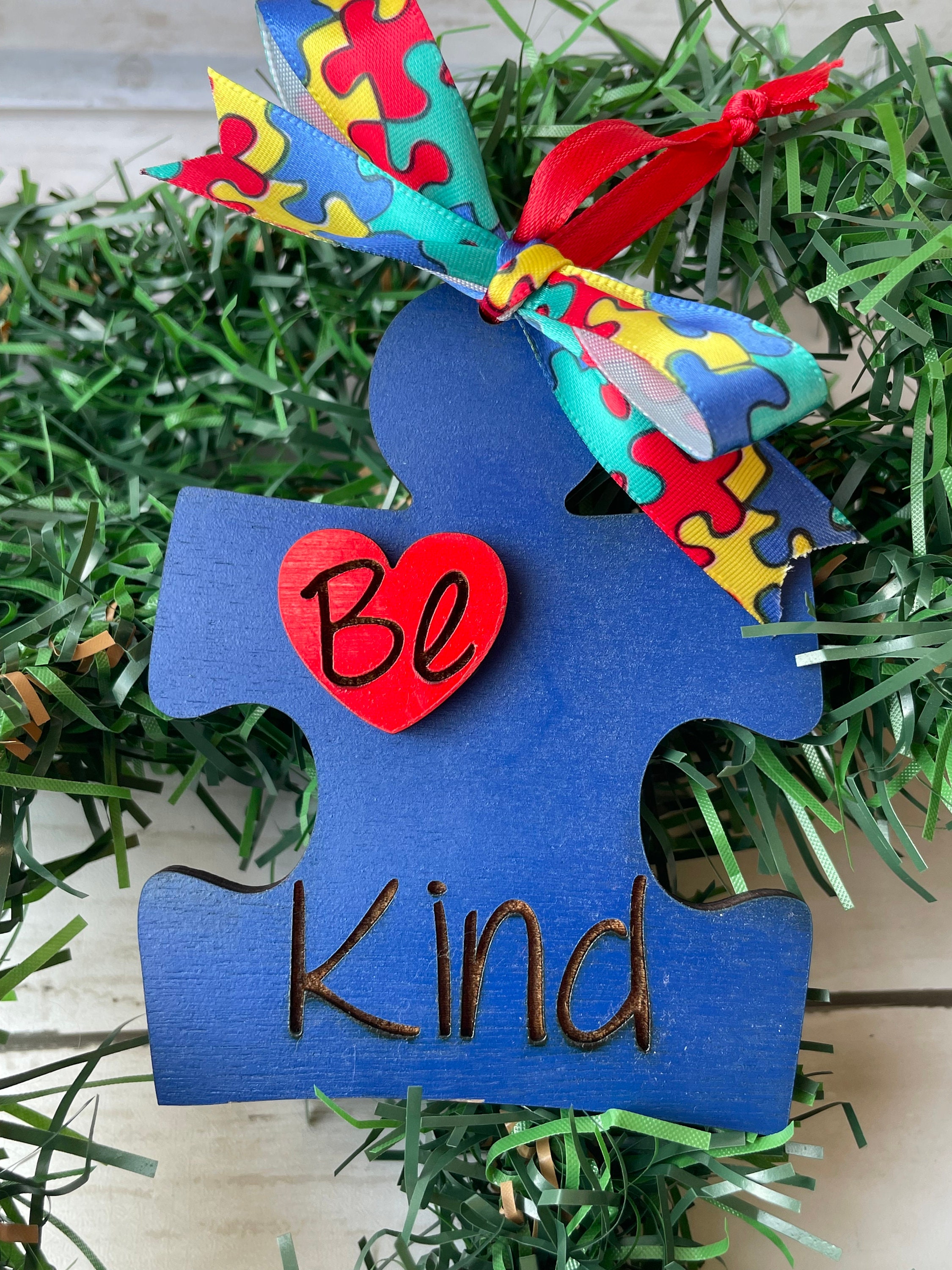 Autism Puzzle Piece Ornament, Autism Christmas Ornament, Christmas ...
