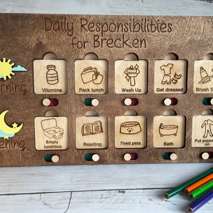 Daily Responsibilities Chart, Chore Chart, Personalized Chores Board ...