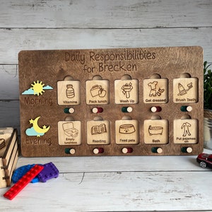 Daily Responsibilities Chart, Chore Chart, Personalized Chores Board ...